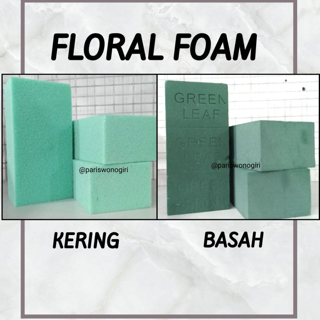 Jual Floral Foam Busa Gabus Basah/Kering Gabus Bunga BUket Dekorasi ...