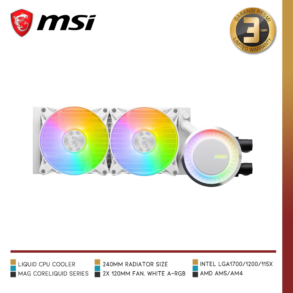 Jual MSI MAG CORELIQUID E240 | Liquid CPU Cooler 240 mm | Shopee Indonesia