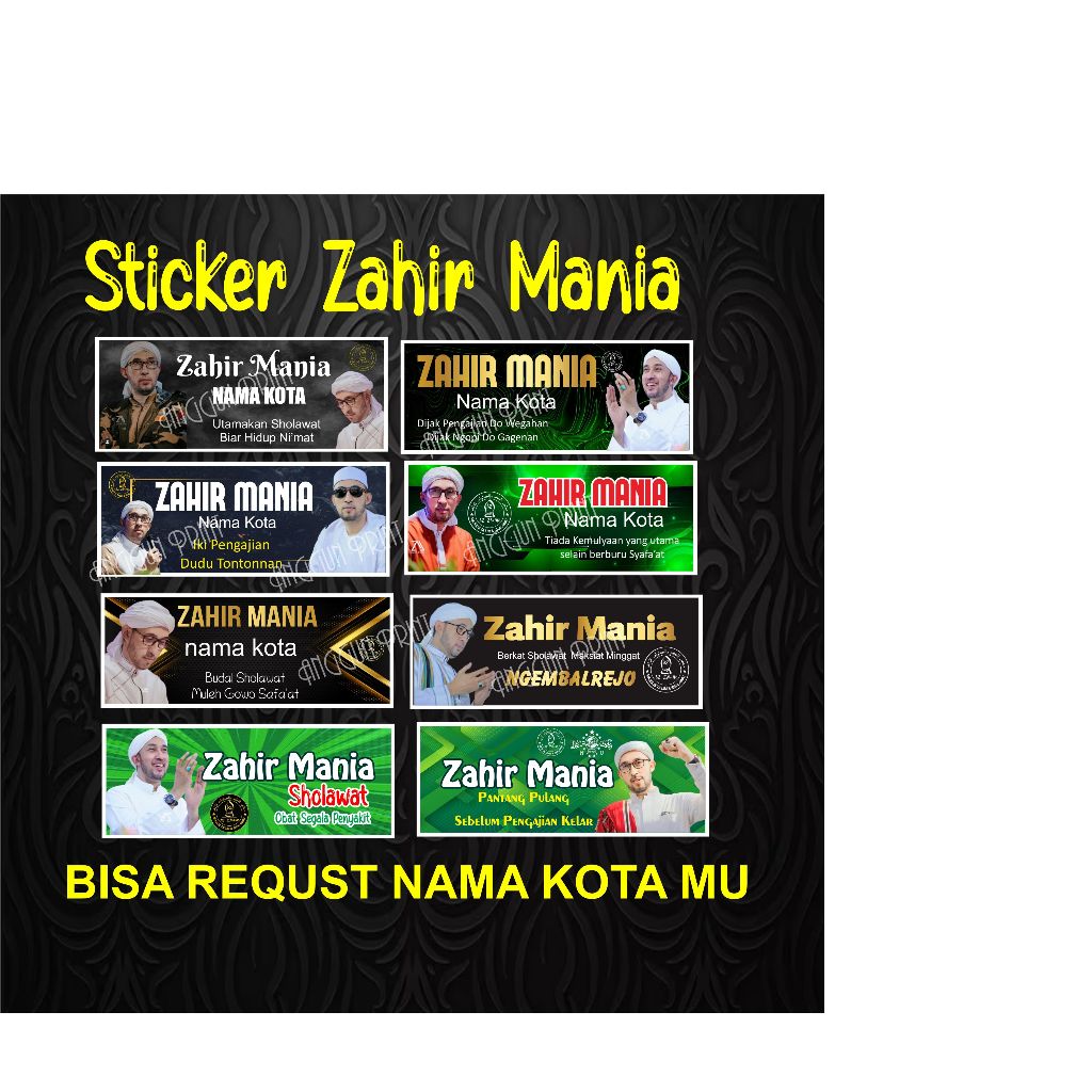 Jual Sticker zahir mania / habib zaenal abidin/sticker dekengan pusat ...