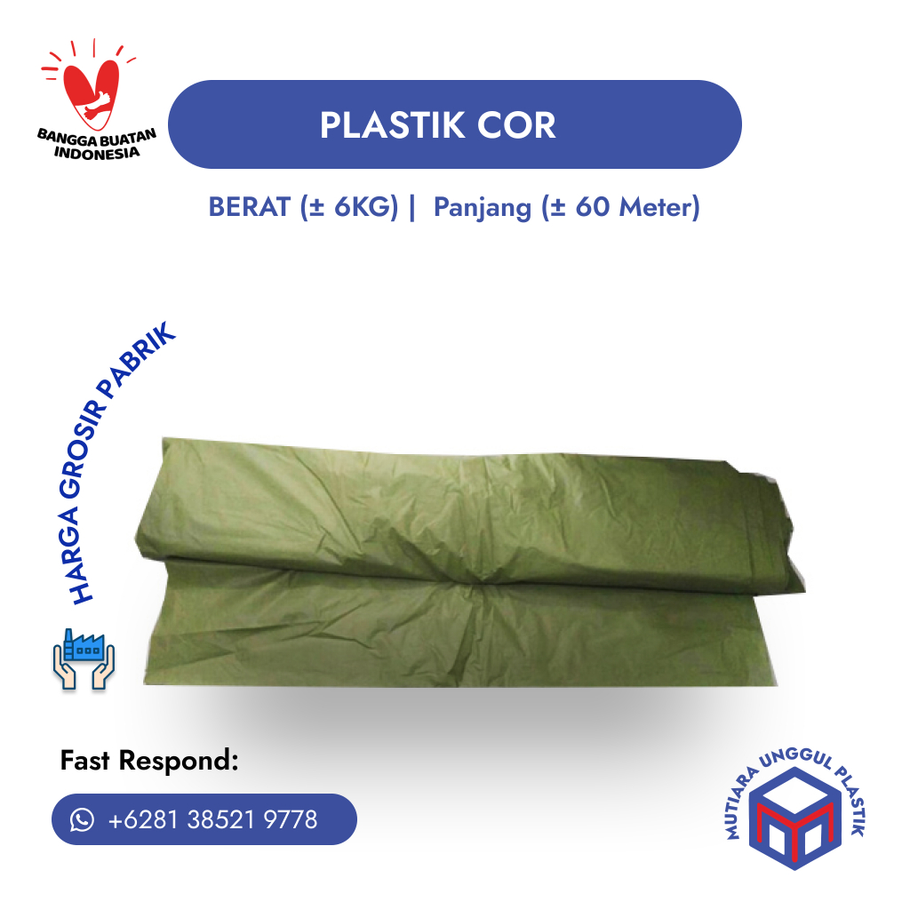 Jual PLASTIK COR HIJAU BUTEK 6KG PANJANG +-60 METER | Shopee Indonesia