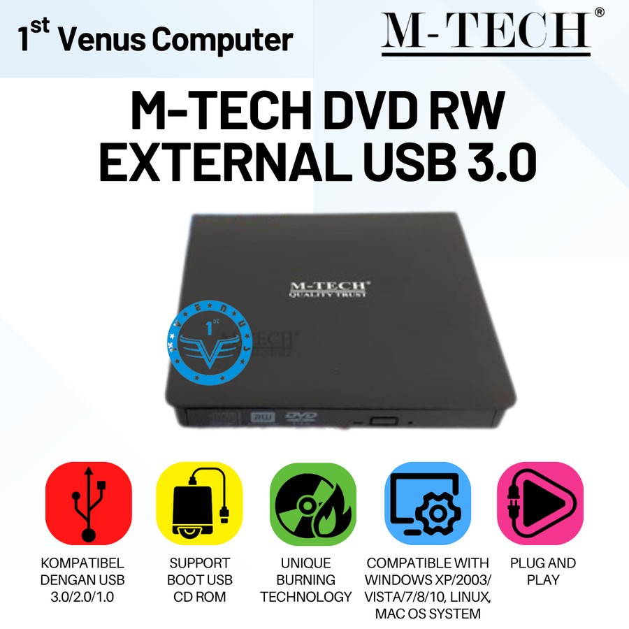 Jual DVD RW EXTERNAL M-TECH USB 3.0 / MTECH DVD EXTERNAL 3.0 / COM02 ...