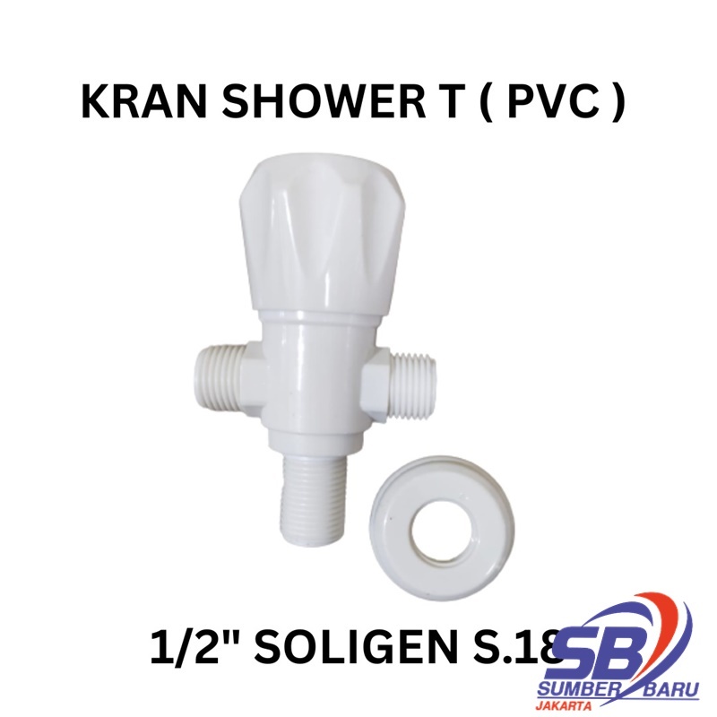Jual SOLIGEN Stop kran keran PVC shower T cabang kloset jet bidet double SBJ | Shopee Indonesia