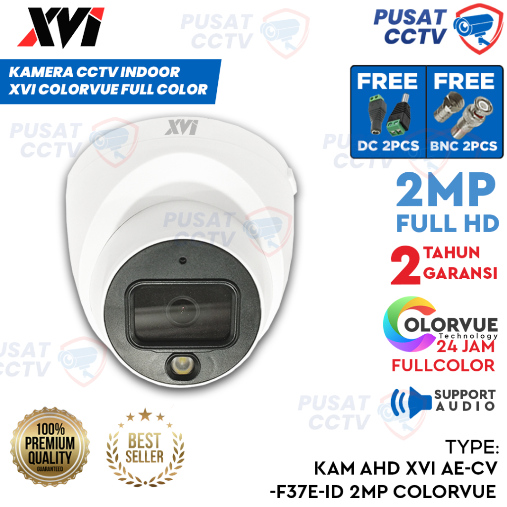 Jual Camera CCTV Analog Indoor Color Vu 2MP, 24 Jam Full Color, Full HD ...