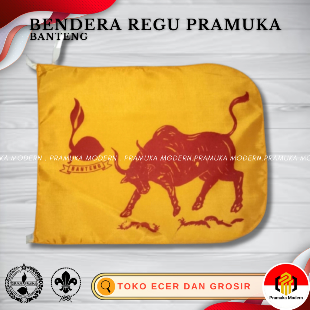 Jual Bendera regu banteng bendera regu pramuka putra banteng (bijian ...