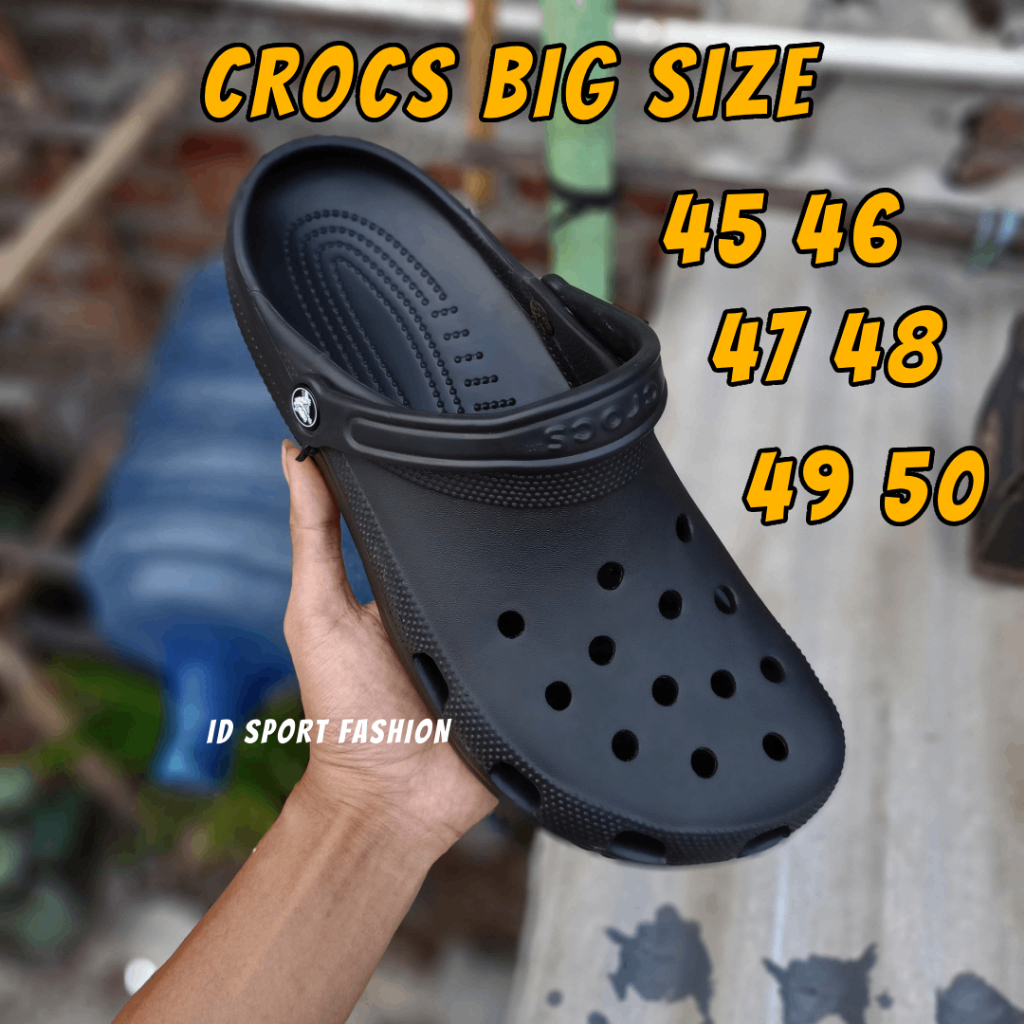 Jual CROCS Sandal Ukuran Jumbo Hitam Big Size 46 47 48 49 50 , Sendal ...