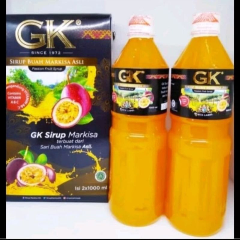 Jual Sirup Buah Marquisa/Markisa Asli GK 1 Kotak Isi 2 Botol @1000 ml ...