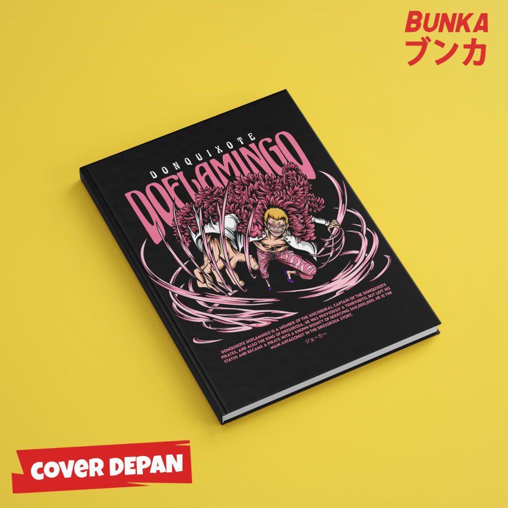 Jual Note Book Aesthetic Anime One Piece donquixote doflamingo Design ...