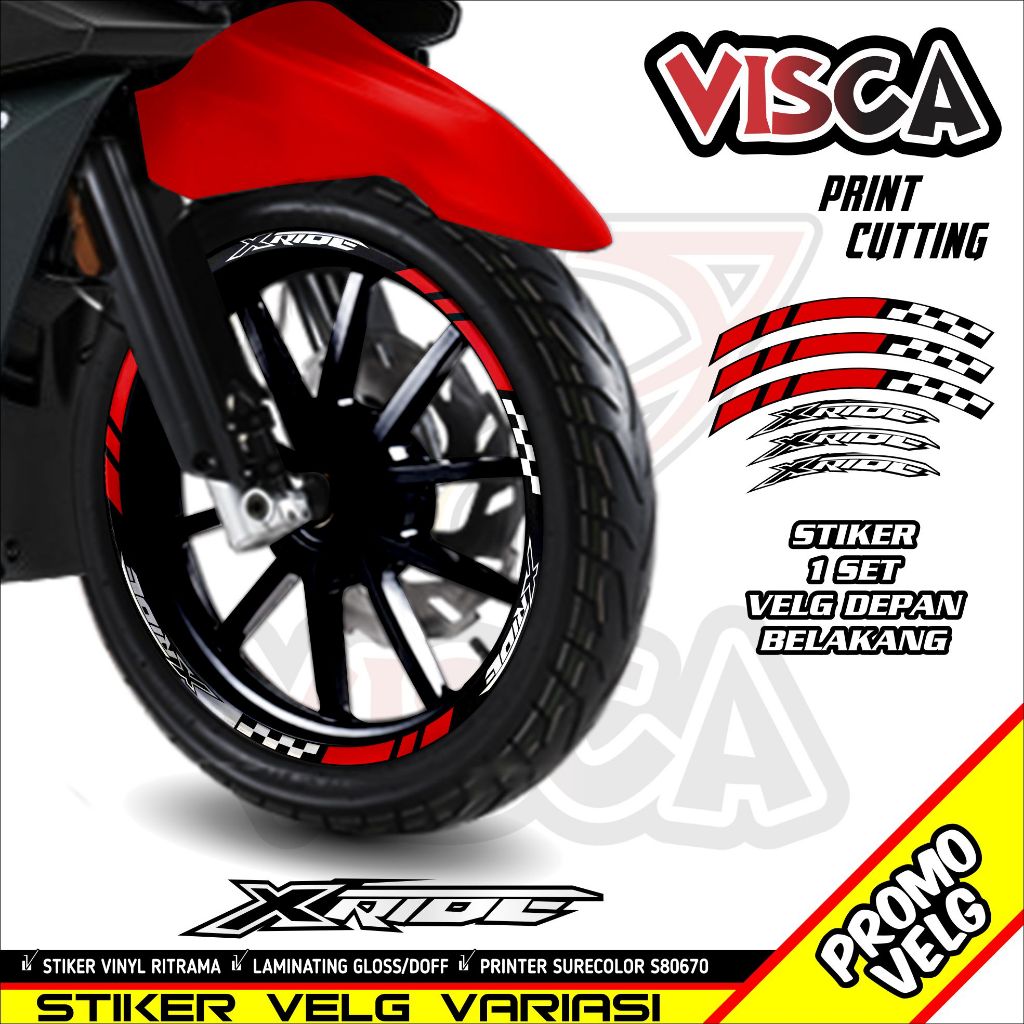 Jual Stiker Velg List Velg Motor Cutting Sticker Velk X Ride Variasi ...
