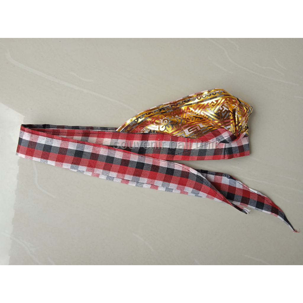 Jual Udeng Prada Ikat Kotak Kotak Khas Bali Topi Adat Kostom ...