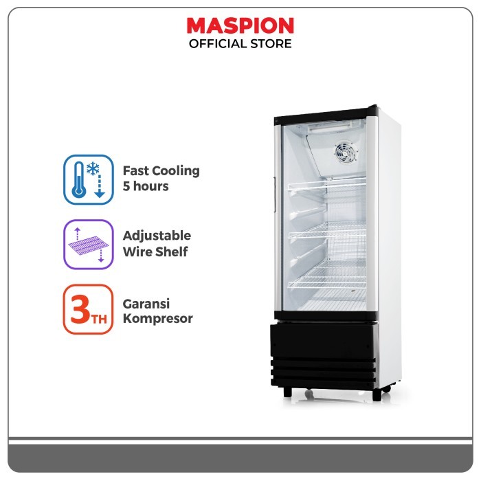 Jual MASPION SHOWCASE COOLER CHILLER 3 RAK 180LITER USG180ND-C-BK ...