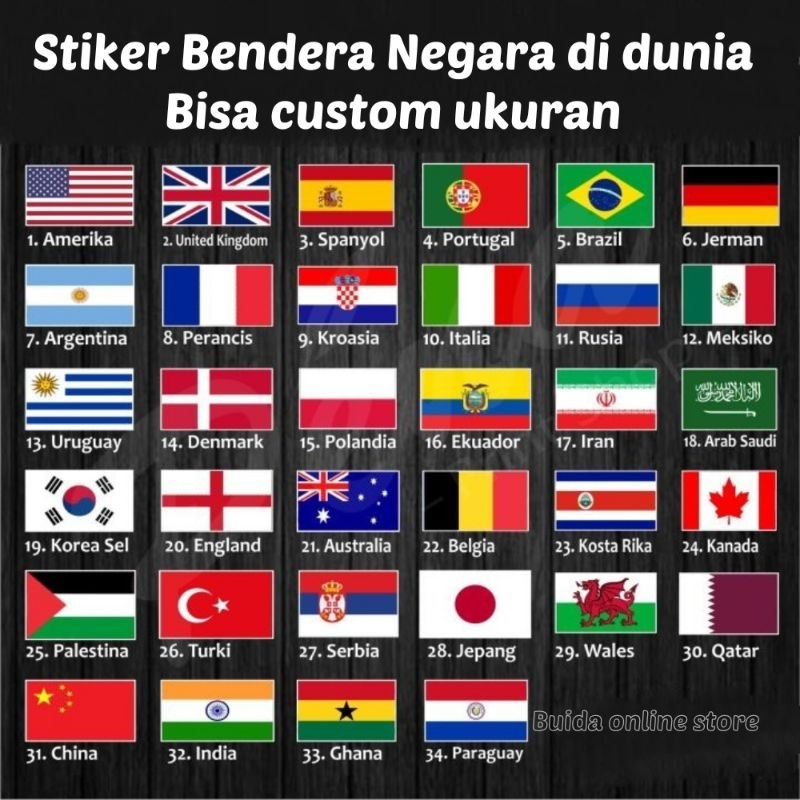 Jual sticker label stiker bendera negara di seluruh dunia Amerika ...