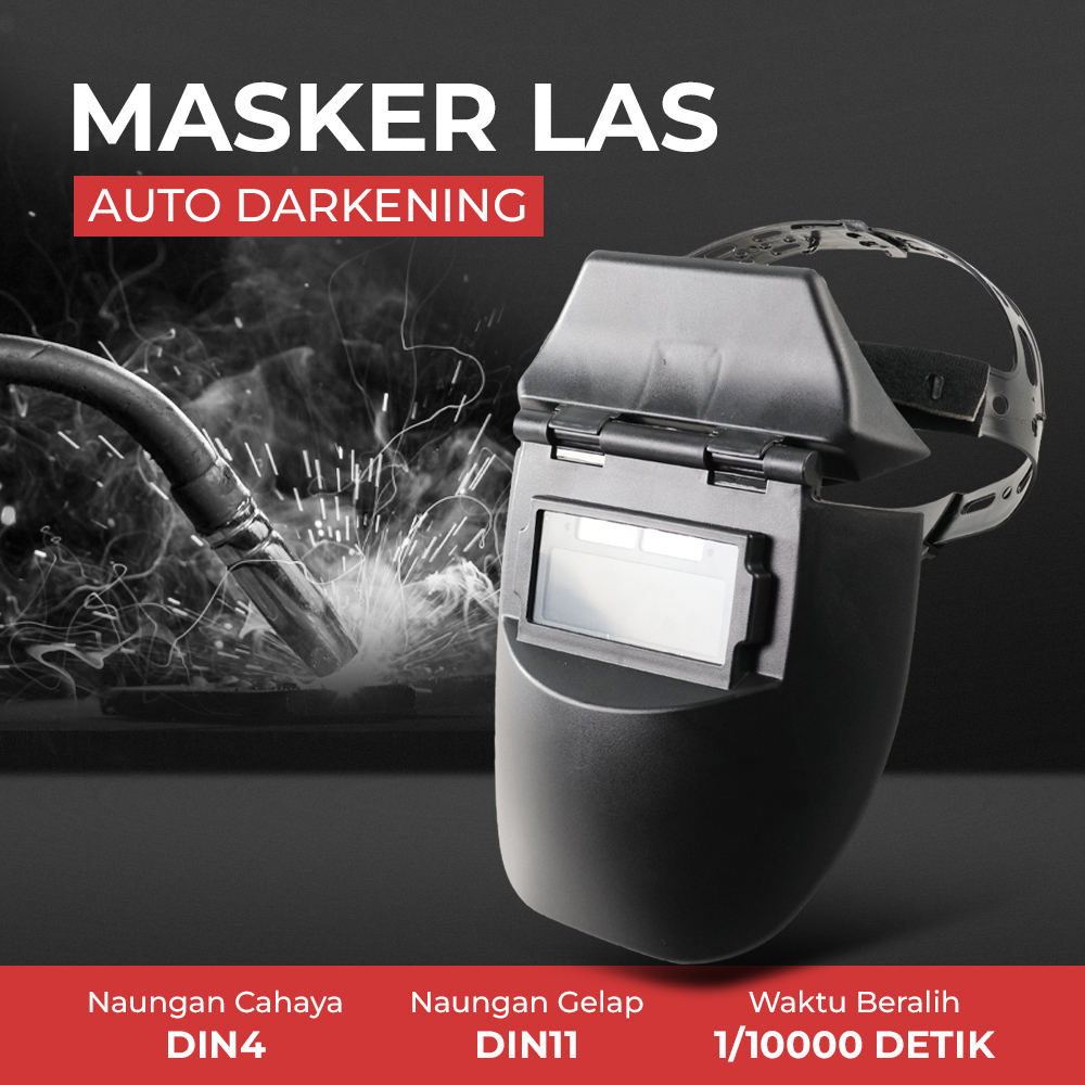 Jual Peralatan tukang Masker Las Auto Darkening Safety Mask Flat Flip ...