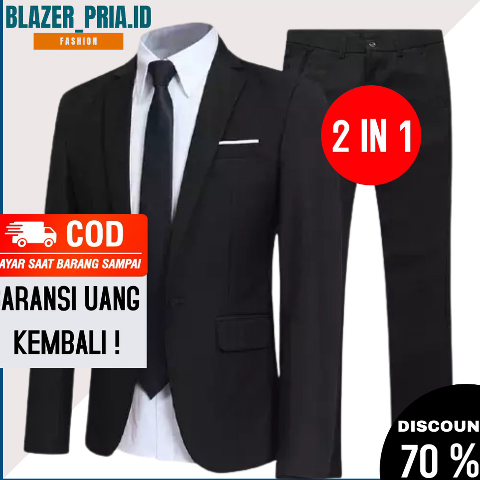 Jual Harga Promoi7I2u SETELAN JAS PRIA 2IN1 BLAZER PRIA JAS FORMAL PRIA | Shopee Indonesia