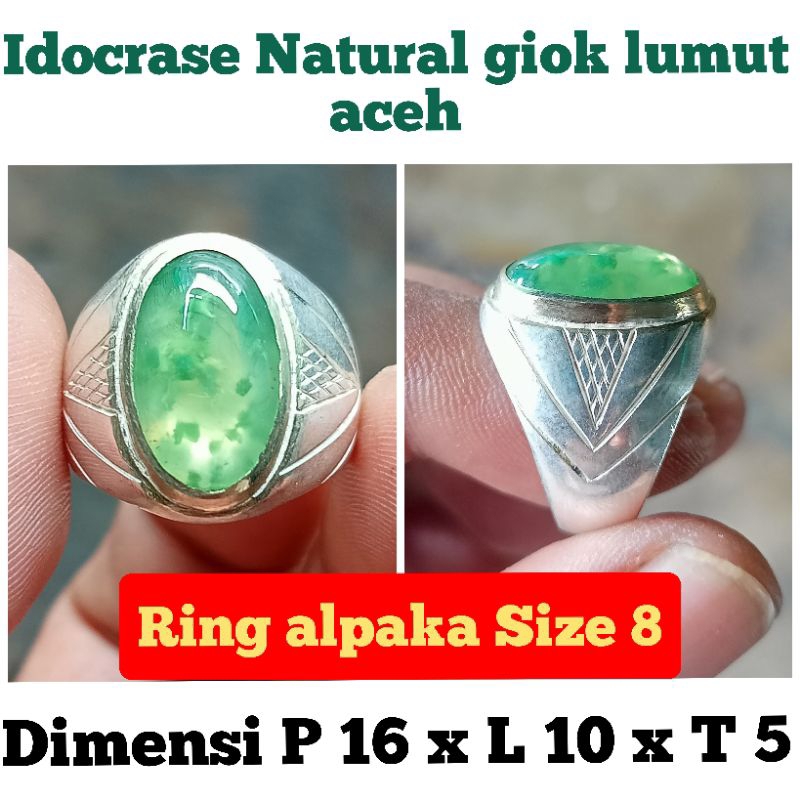 Jual Batu cincin Idocrase Giok Lumut Dareh Kumbang Jati Natural Aceh ...