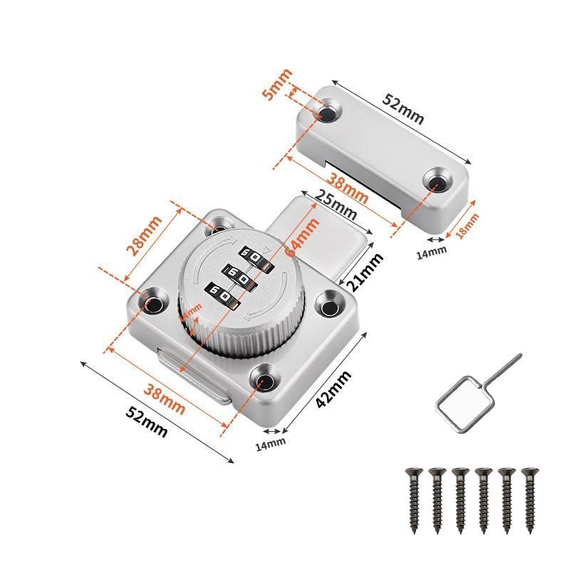 Jual 1Set Kunci Kombinasi 3 Digit Dengan Baut Gerendel Slot Laci Kunci ...