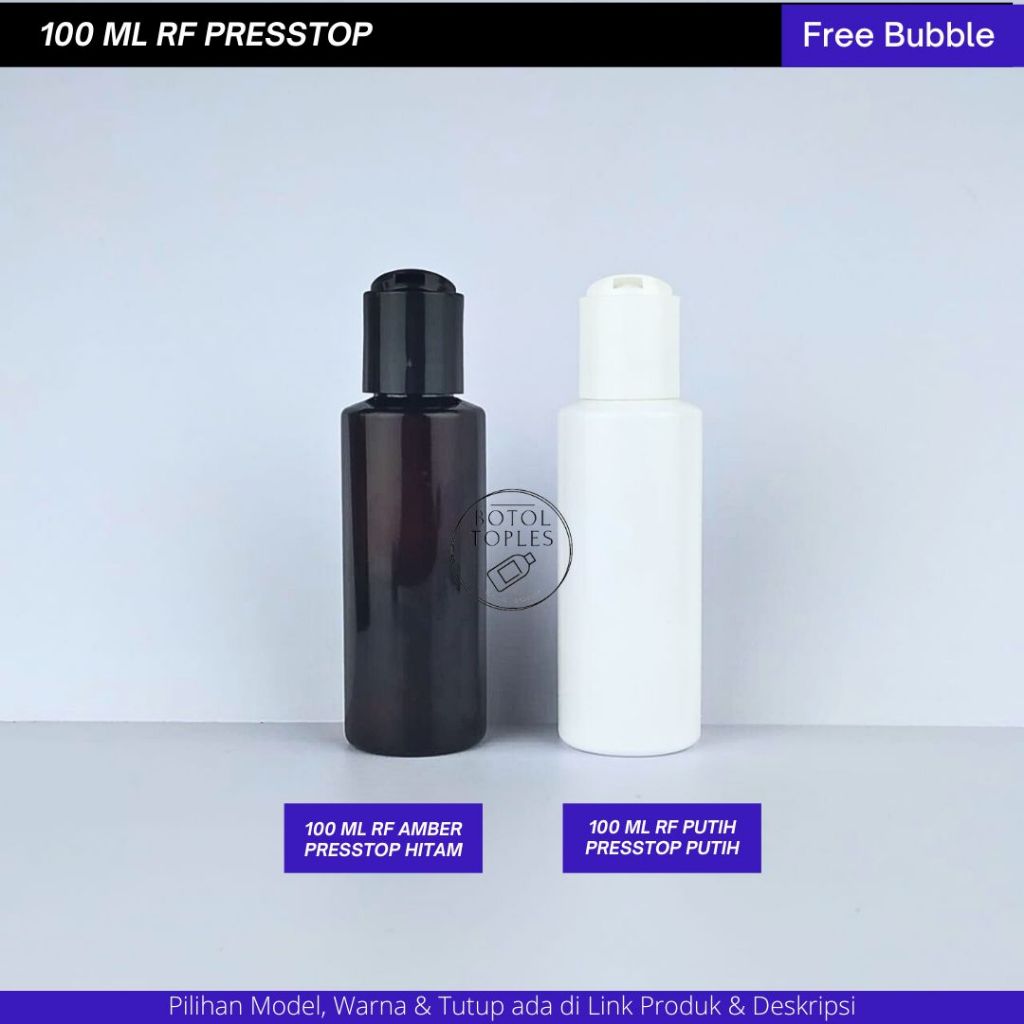 Jual Botol 100ml RF Tutup Presstop Neck 24 bahan Pet | Shopee Indonesia