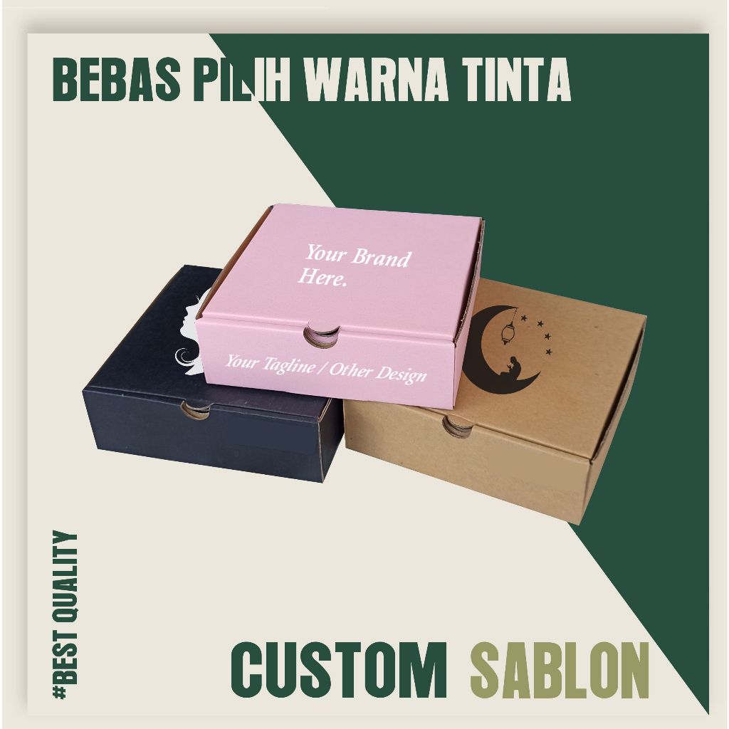 Jual Custom Sablon Box Hampers 15x15x5 cm E-FLUTE 1 Warna | Shopee ...