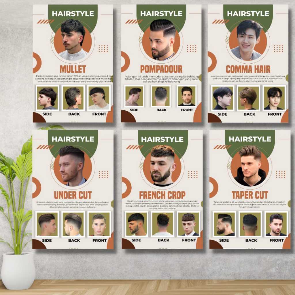 Jual Poster edukasi Barbershop Poster pangkas Rambut poster model ...