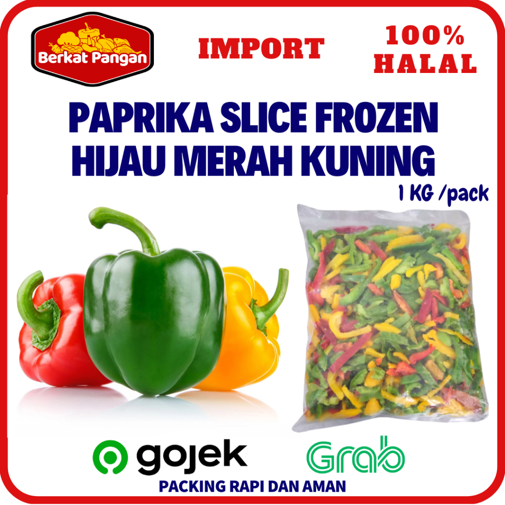 Jual Paprika Slice Frozen Mixed Mix Hijau Kuning Merah 1 Kg | Shopee ...