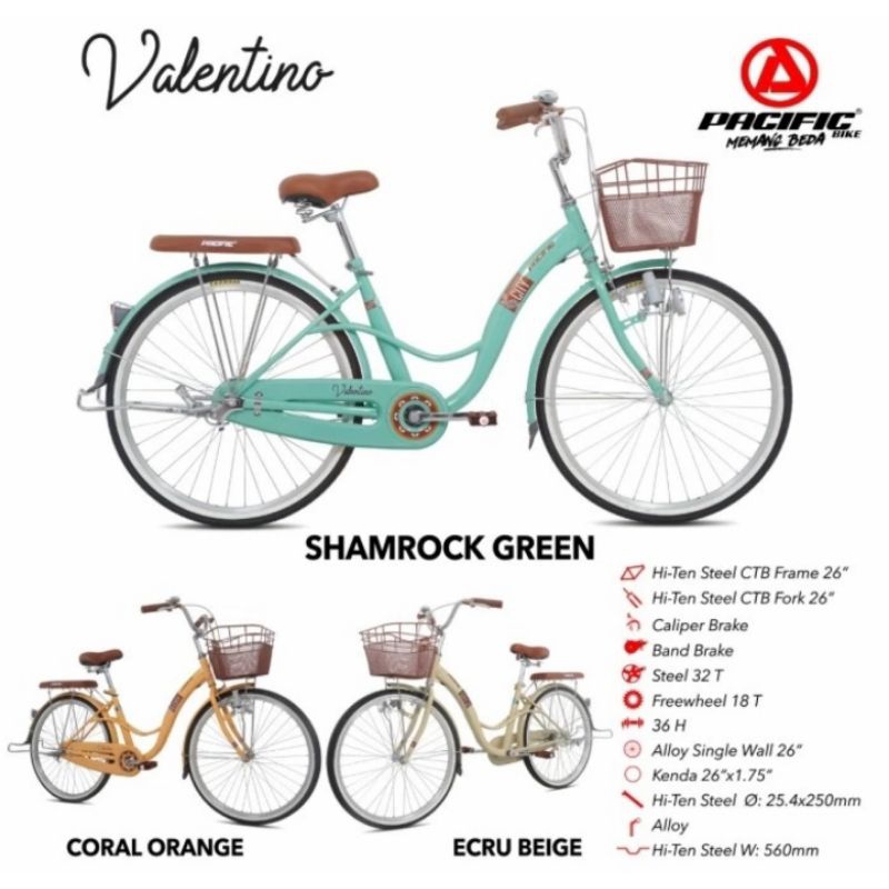 Jual Sepeda Mini 24 inc Valentino CTB Pacific sepeda perempuan | Shopee ...