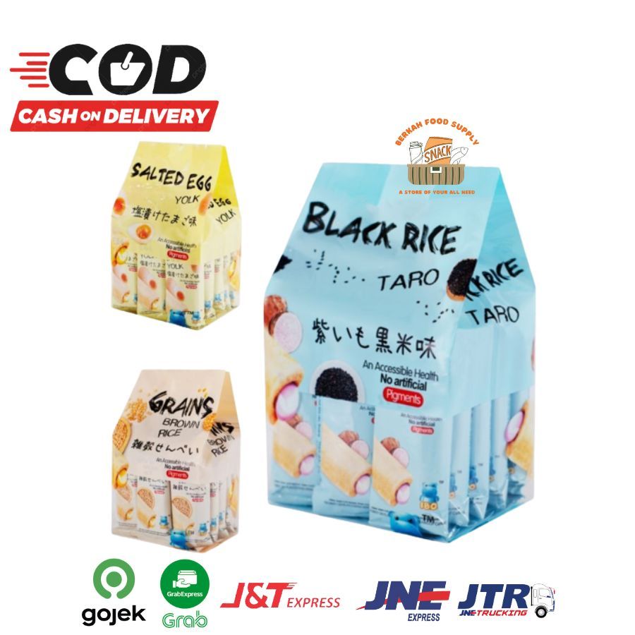 Jual (BFS) IBO I.B.O Grains Brown Rice Cake Black Rice Taro Salted Egg ...