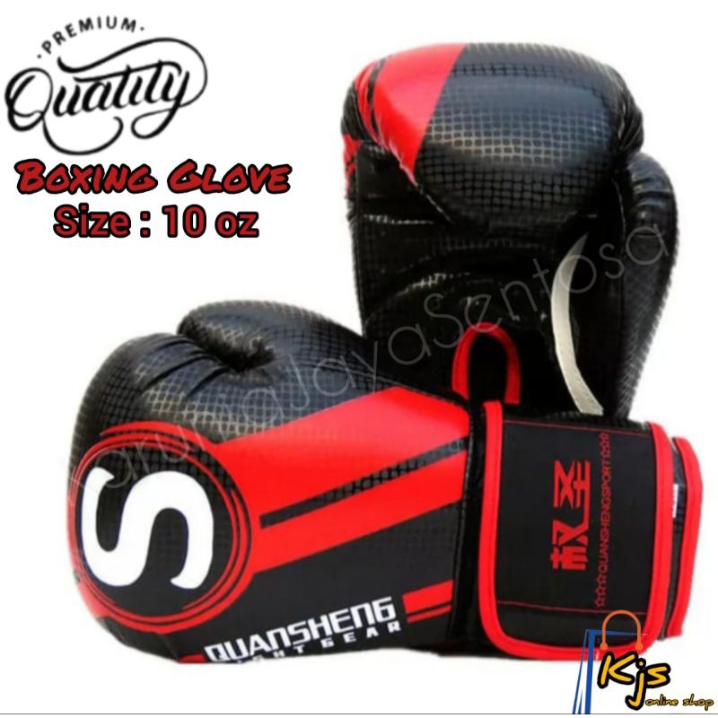 Jual Sarung Tinju Boxing Glove QuanSheng Premium Quality 10oz | Shopee ...