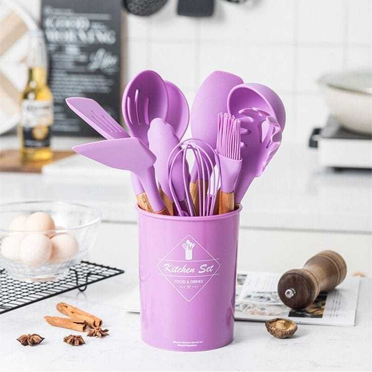 Jual Kitchen Utensils | Alat Masak Spatula Set Silicone Isi 12pcs ...