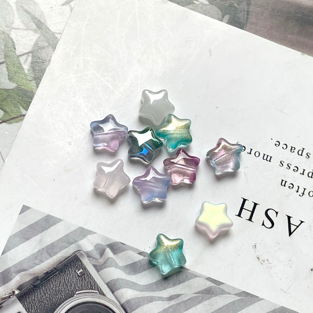 Jual 10 PCS Manik-manik Kaca Genuine Glass Beads - BINTANG MINI ...