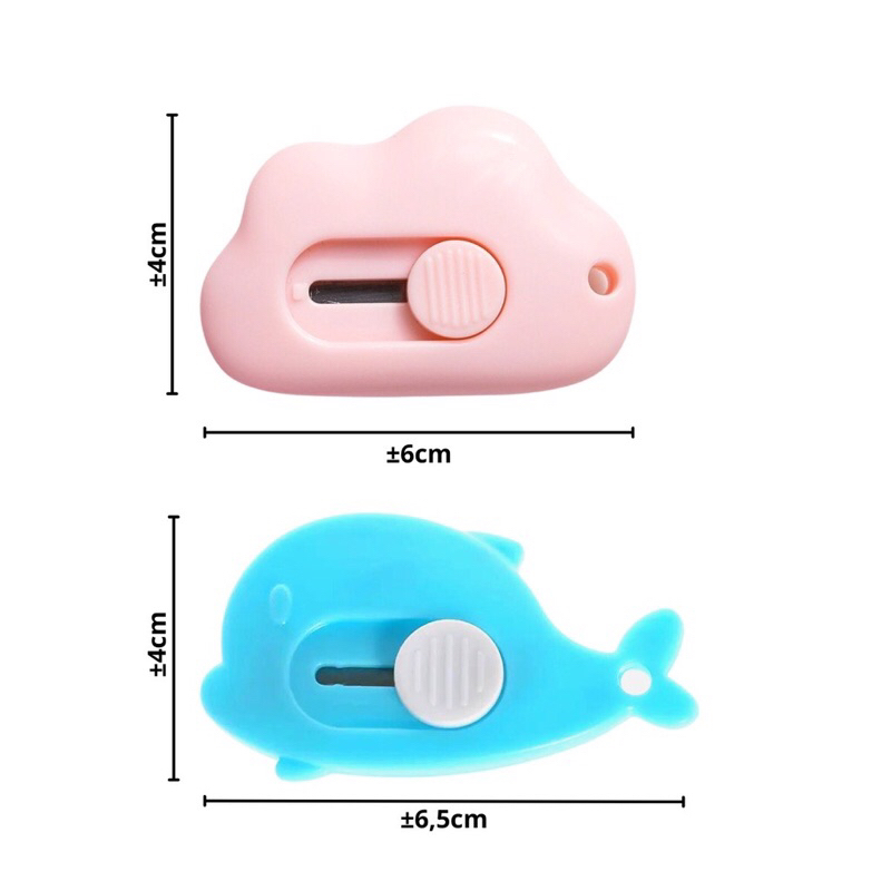 Jual Pisau Cutter Mini Model Awan & Dolphin Alat Bantu Potong Kertas ...