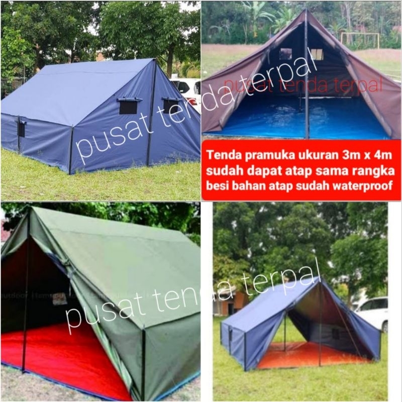 Jual Tenda pramuka ukuran 3x4 bahan atap D300 sudah termasuk alas dari ...