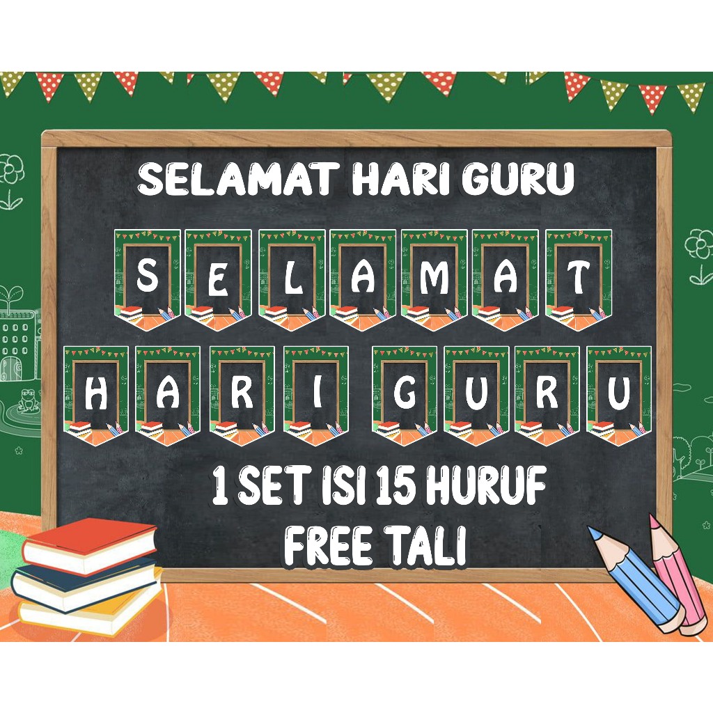 Jual BANNER SELAMAT HARI GURU HIASAN BUNTING FLAG HARI GURU | Shopee ...