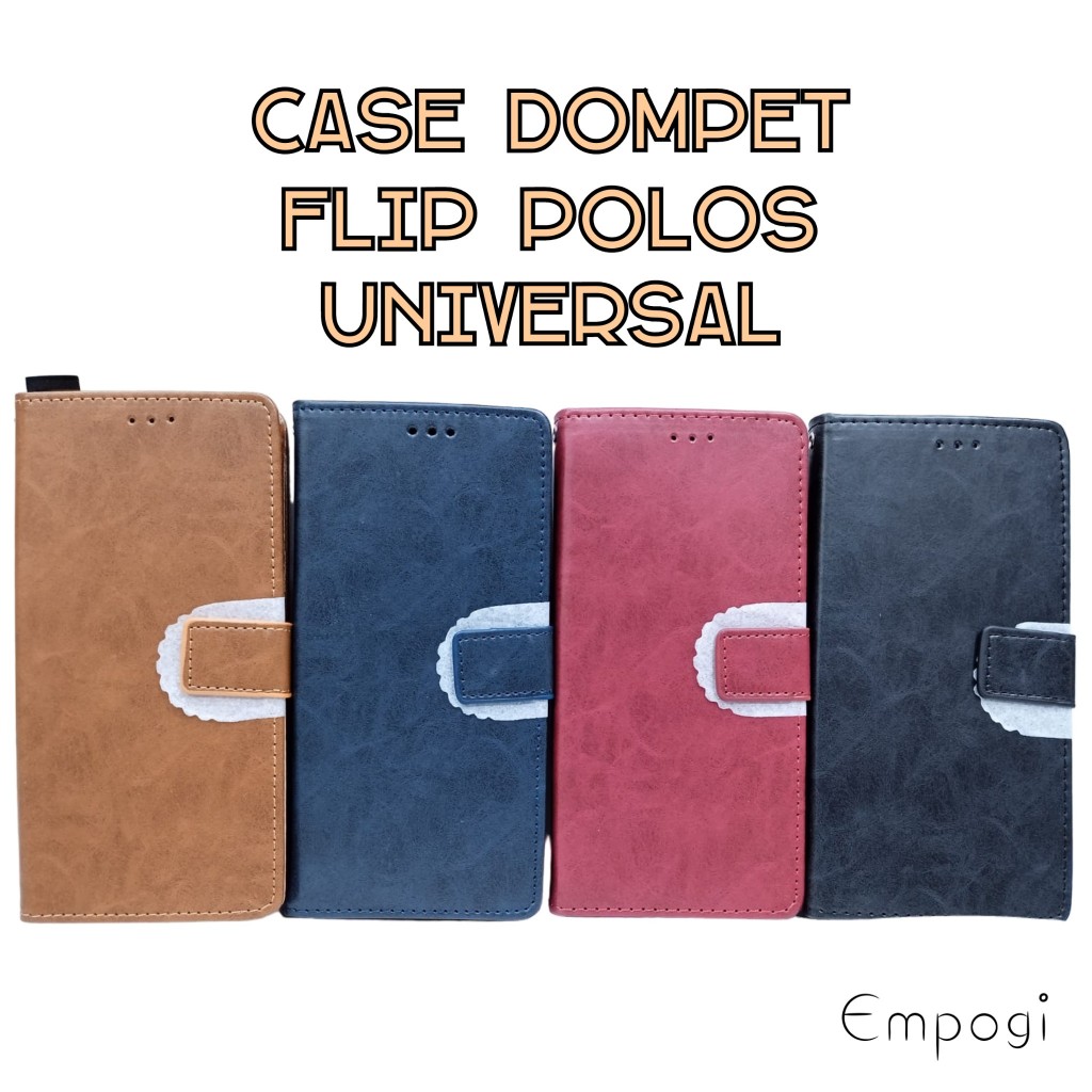 Jual CASING DOMPET UNIVERSAL SIZE FLIP KULIT POLOS LEATHER CASE WALLET ...