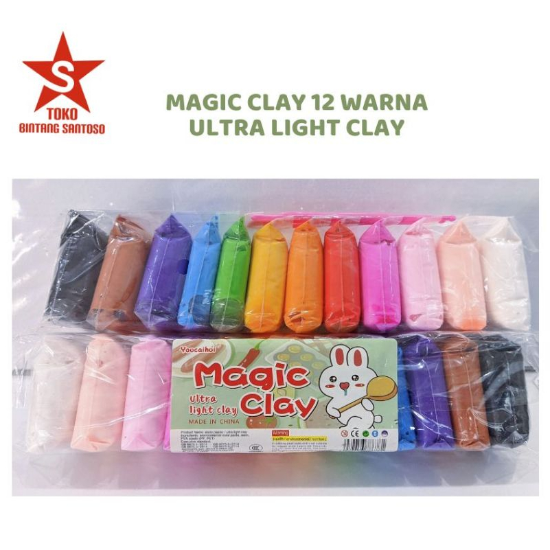 Jual Magic Clay 12 Warna / Polymer Magic Clay / plastisin malam / ultra ...