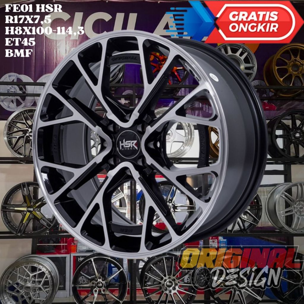 Jual Velg Mobil Ring 17 HSR FE01 R17 LEBAR 7,5 LUBANG BAUT 4 ET45 BLACK POLISH | Shopee Indonesia