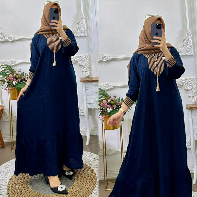 Jual gamis daster arab busui dress kondangan kekinian LD 110cm-120cm ...