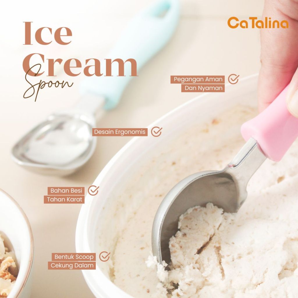 Jual CaTalina Sendok Es Krim Scoop Skop Ice Cream | Shopee Indonesia