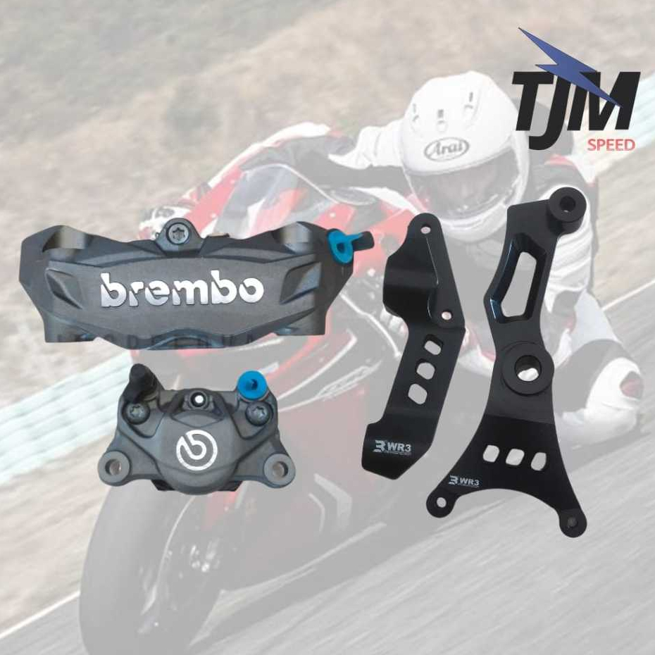 Jual Kaliper Brembo M432 pitch 100MM 2P Grey + Breket Kaliper Depan Belakang Ninja R WR3 ...