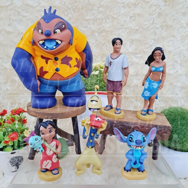 Jual Action Figure Stitch Mix Set Cake Topper Figurin Stitch Lilo ...