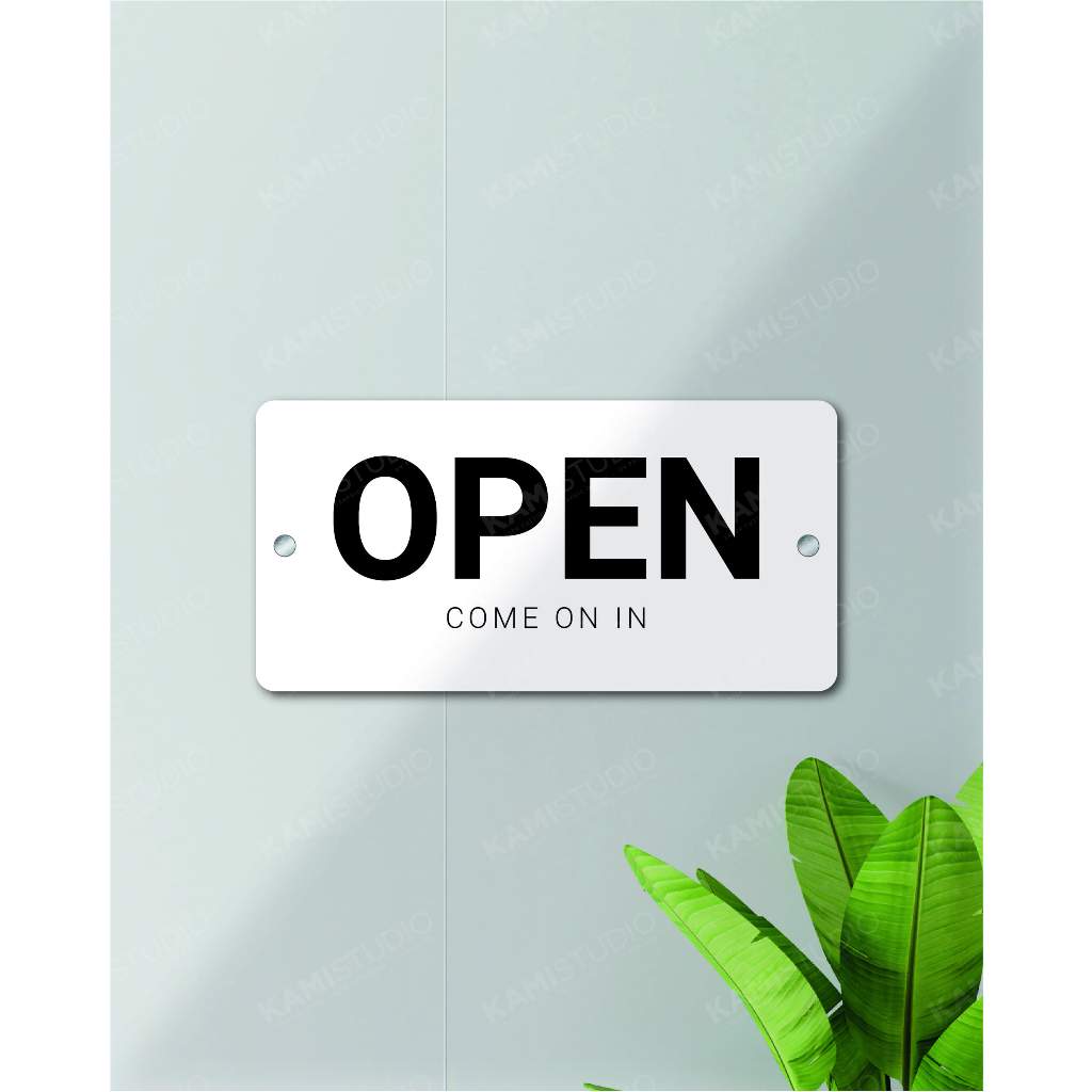 Jual TULISAN OPEN 30X15 CM BAUT KACA LANDSCAPE/ SIGN BAUT KACA OPEN ...
