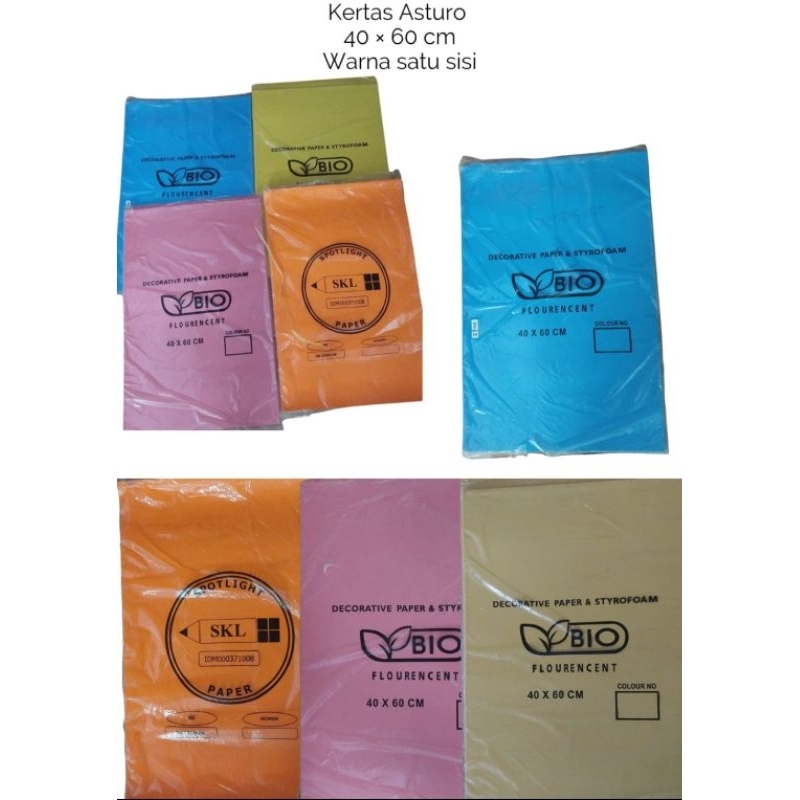 Jual Kertas asturo/ kertas spotligth/ kertas asturo warna warni ...