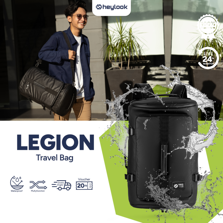 Jual HEYLOOK Official - Travelbag Pria LEGION Travel Bag Tas Gym Duffle ...