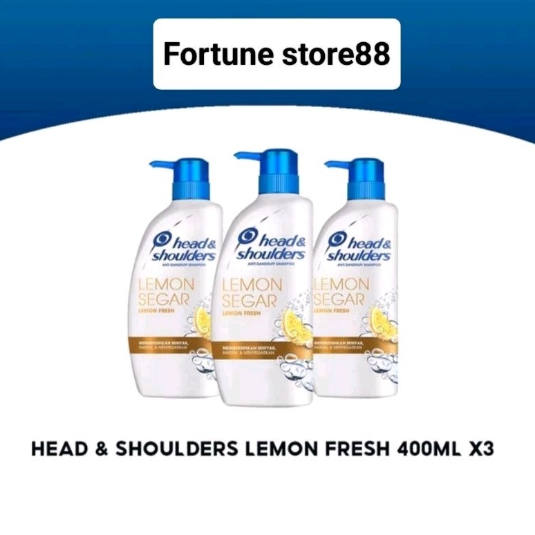 Jual SHAMPOO HEAD AND SHOULDERS LEMON SEGAR 400ml X 3 pcs (triplepack ...