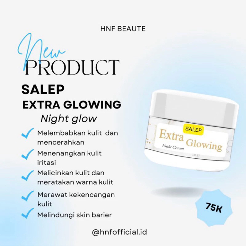 Jual NIGHT EXTRA GLOWING CREAM (SALEP PELICIN) BY HNF BEAUTE 100% ...