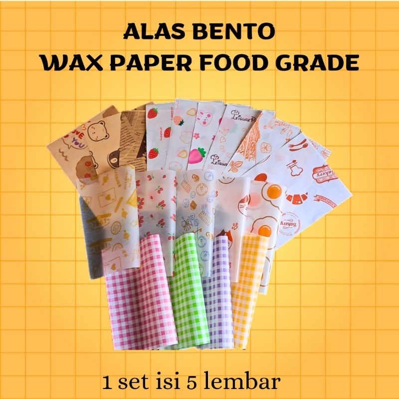 Jual KERTAS ALAS BENTO WAX PAPER LAMINASI FOOD GRADE | Shopee Indonesia