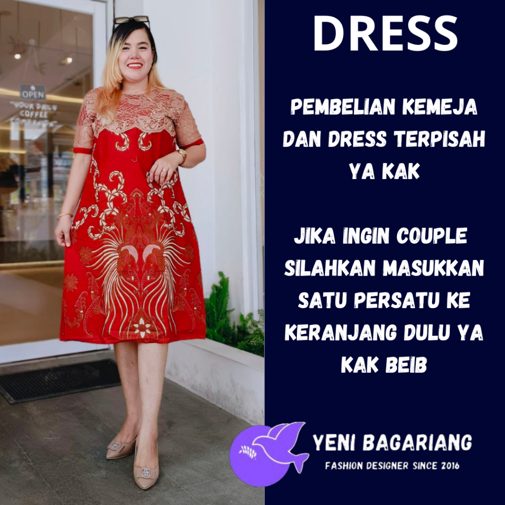 Jual COUPLE DRESS BROKAT PREMIUM YENI BAGARIANG - BAHAN TEBAL JAHITAN BUTIK | Shopee Indonesia
