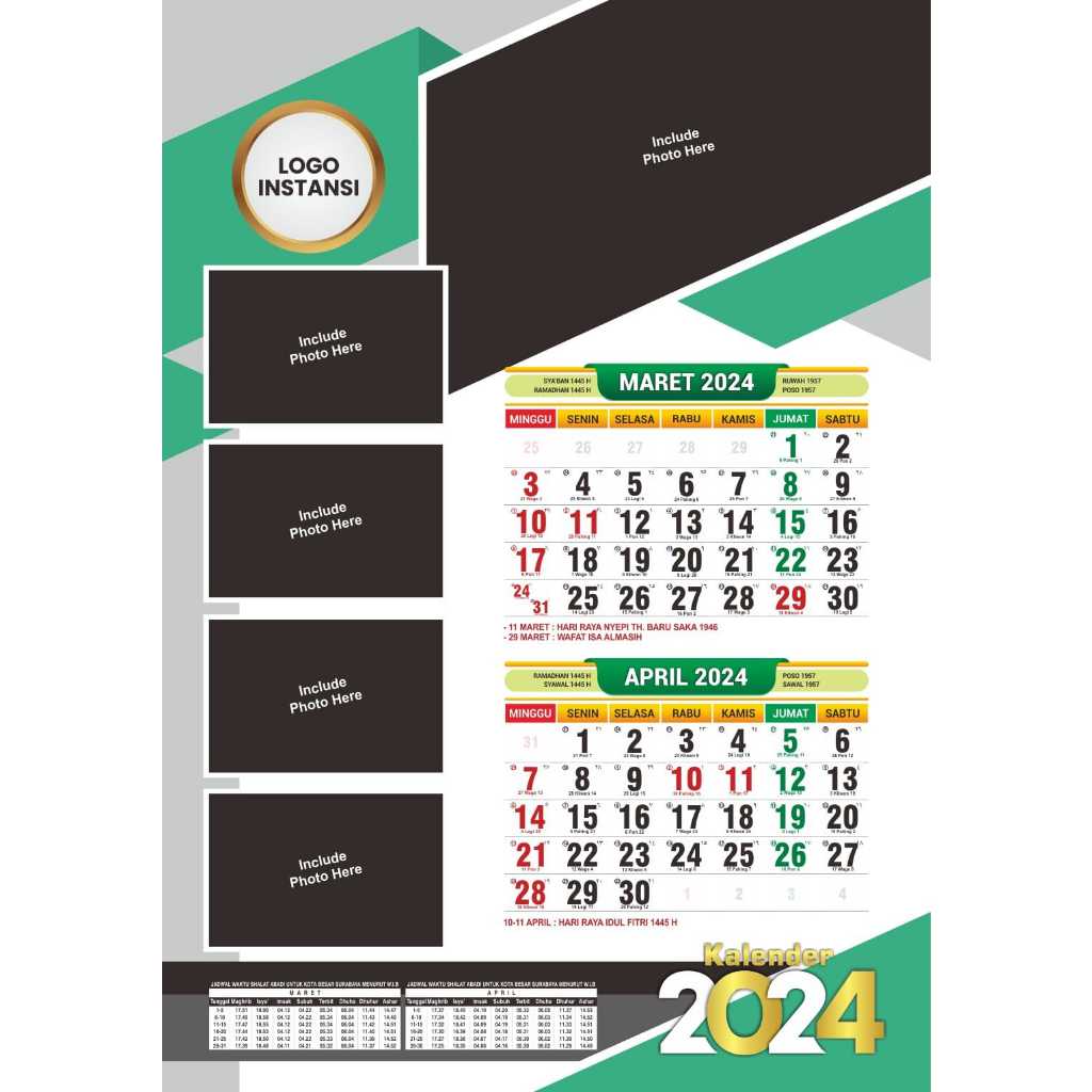 Jual Kalender 2024 | 6 Lembar | 2 Bulanan | Shopee Indonesia