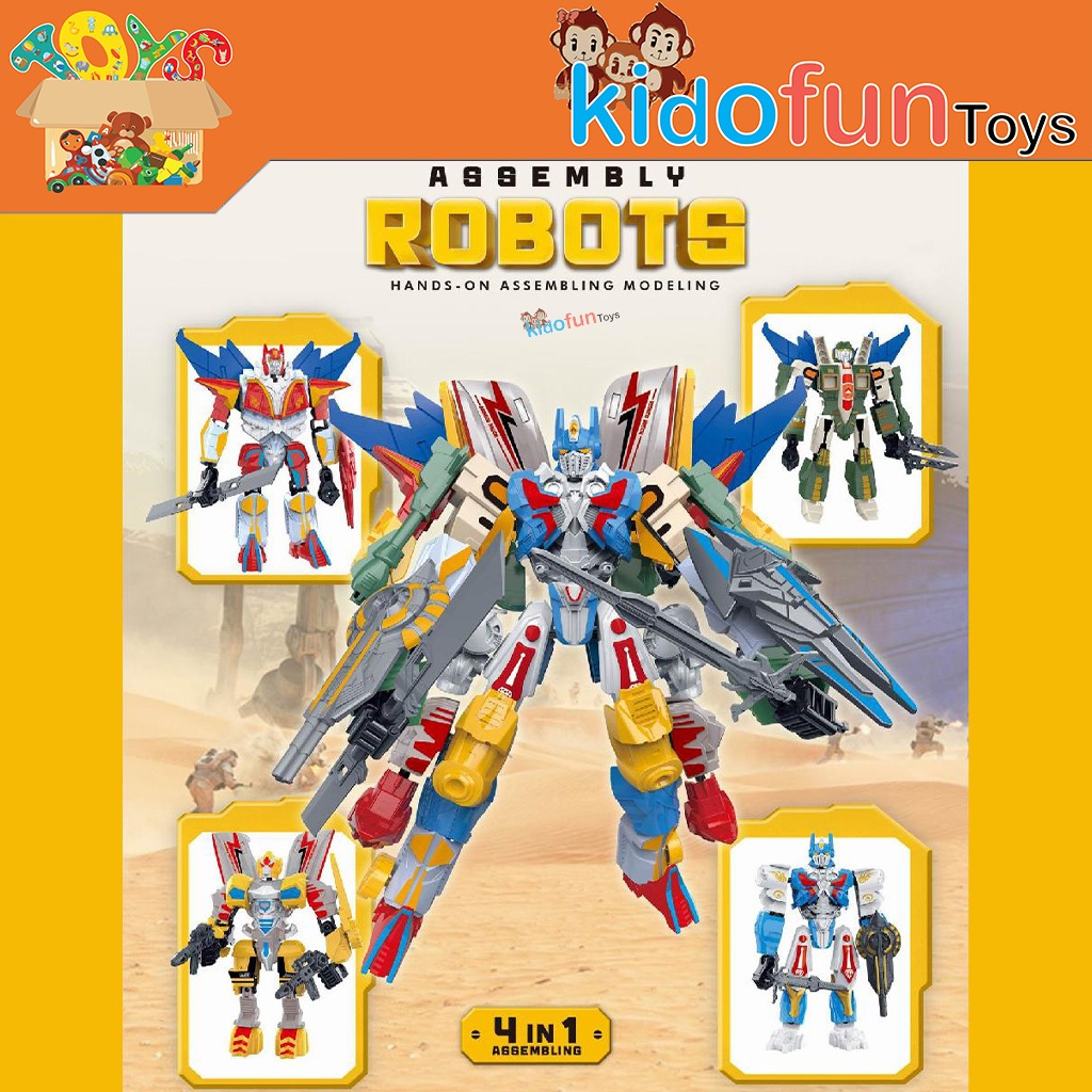 Jual Mainan Robots Transformer Mecha 4in1 Bisa Digabung Jadi 1 Action ...