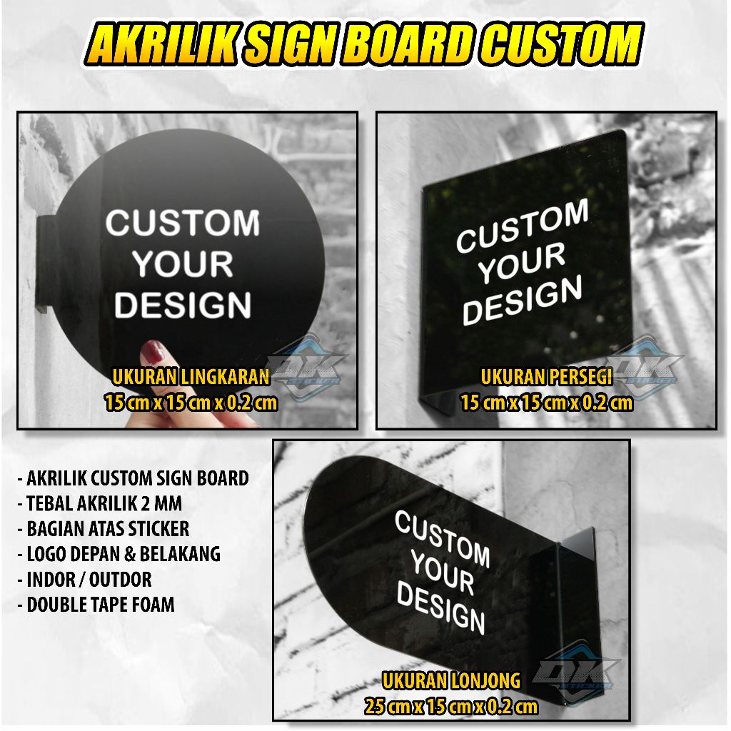 Jual Custom Sign Board / Signage Acrylic Indor / Outdor Papan Nama ...