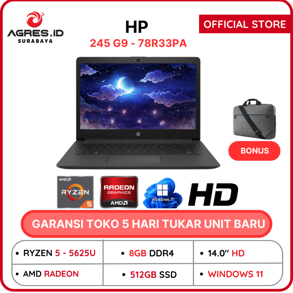 Jual HP 245 G9 Ryzen 5 5625 RAM 8GB 512SSD 14.0inch Slim Bezel Windows ...