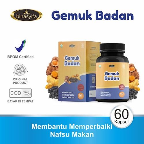 Jual Obat penggemuk badan Suplemen Isi 60 Kapsul Herbal Penambah Nafsu ...